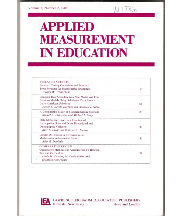 Applied Measurement in Education Subscription - Philippine distributor ...